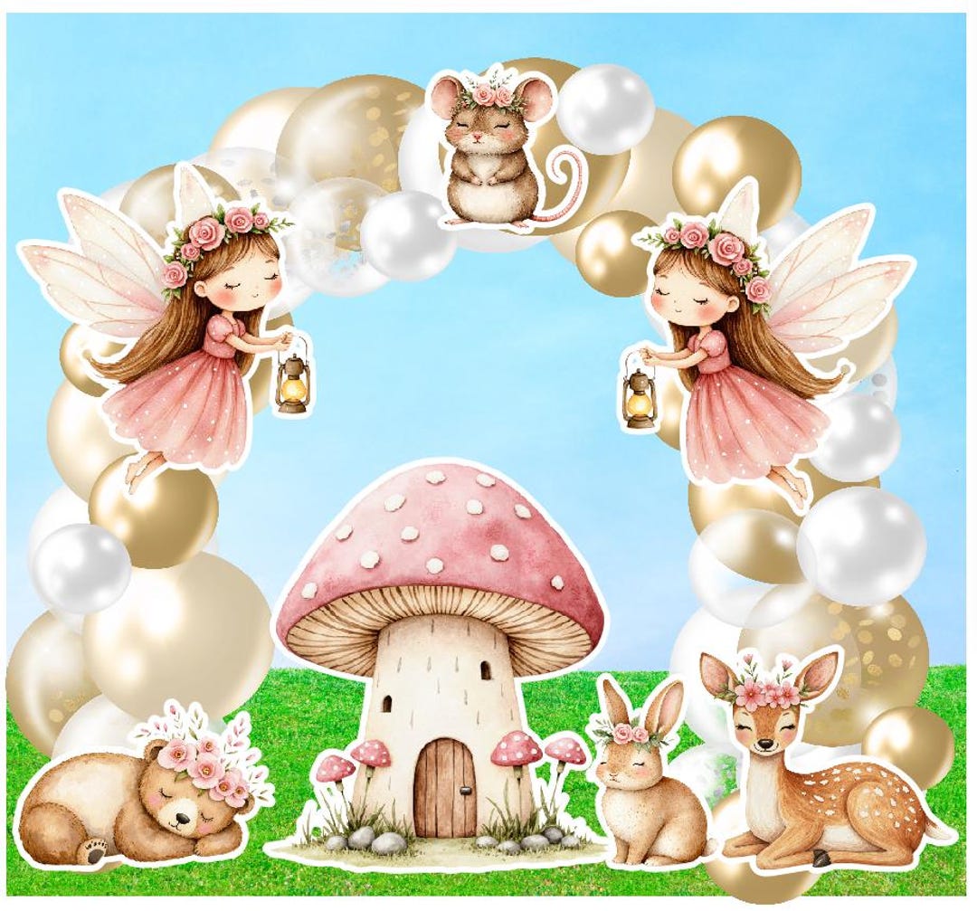 Fairy Garden Party Prop Cutout Set: Fairies & Woodland Creatures Decor ...