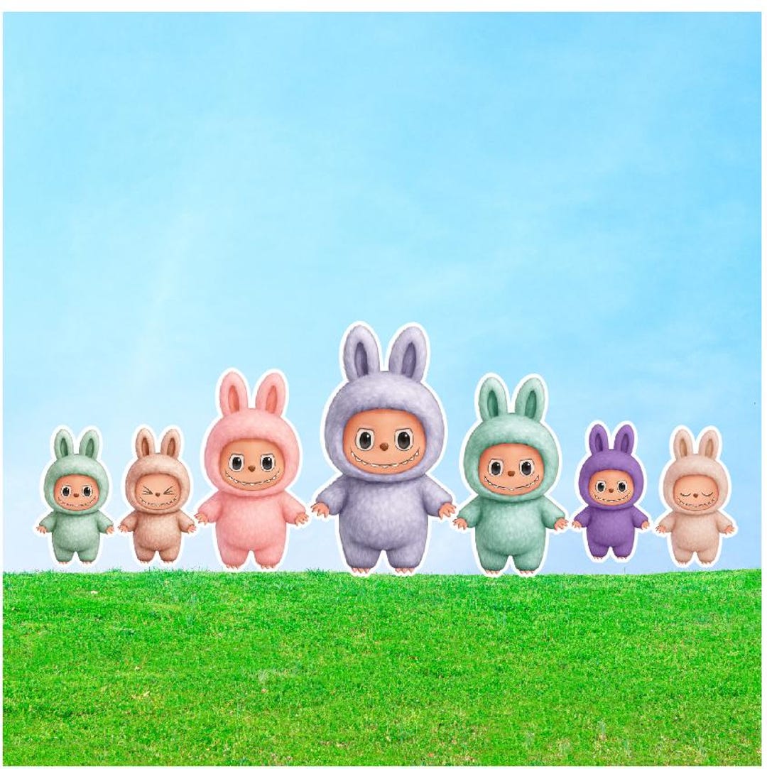 Labubu Cutout Pastel Colorful FULL SET Labubu Party Prop Cutouts ...