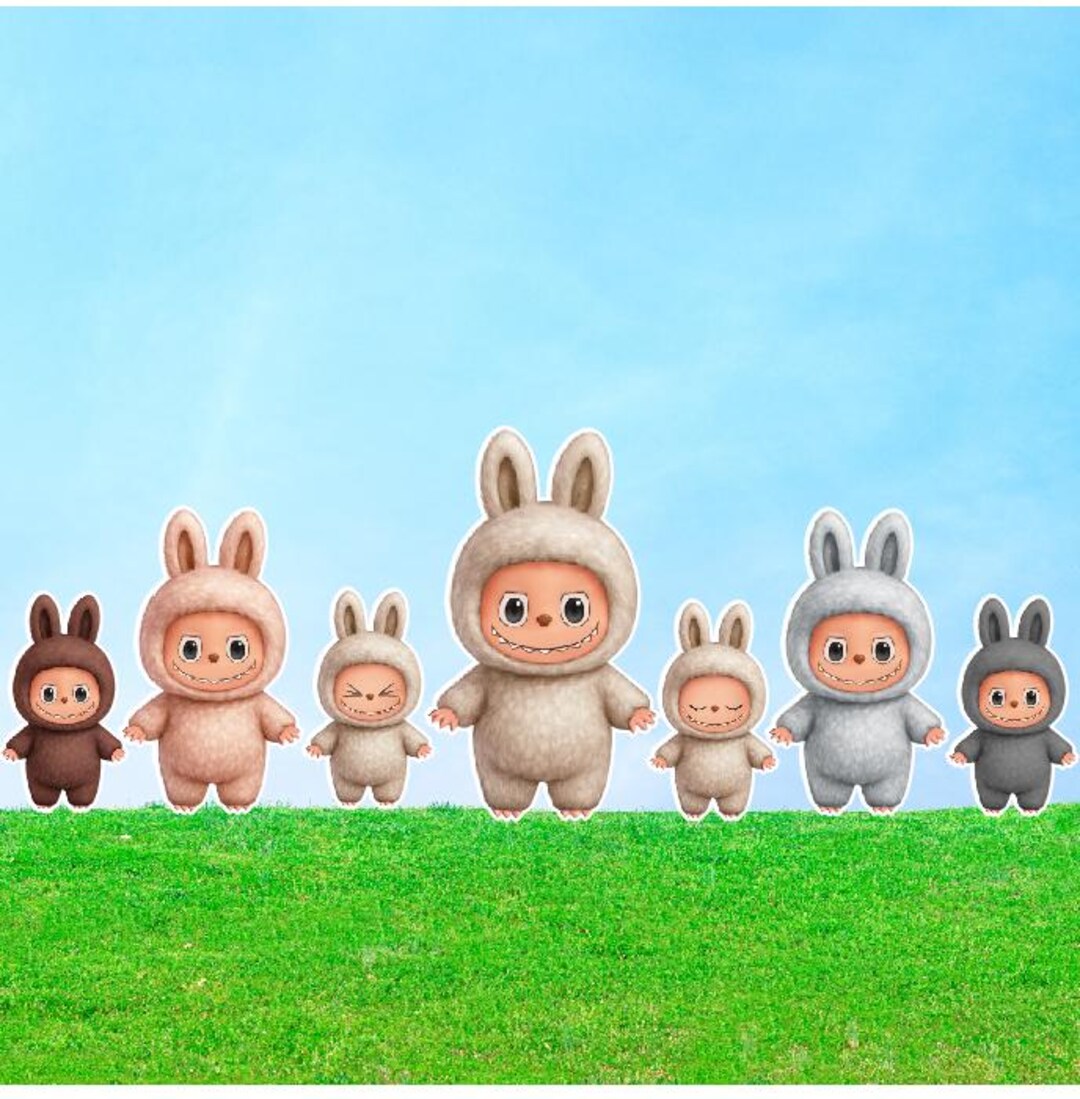 Labubu FULL CHARACTER SET All 7 Lafufu Cute Monster Prop Cutouts ...