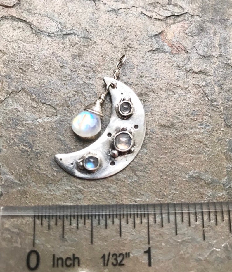 Crescent Moon Pendant Moonstone - Etsy