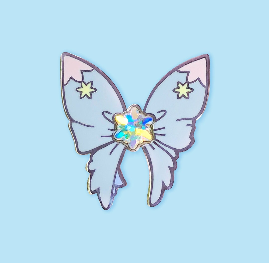 Flight Bow Magical Girl Enamel Pin With Real Swarovski Crystal - Cute ...