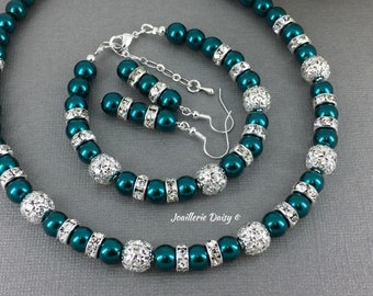 Teal Jewelry Set | Etsy