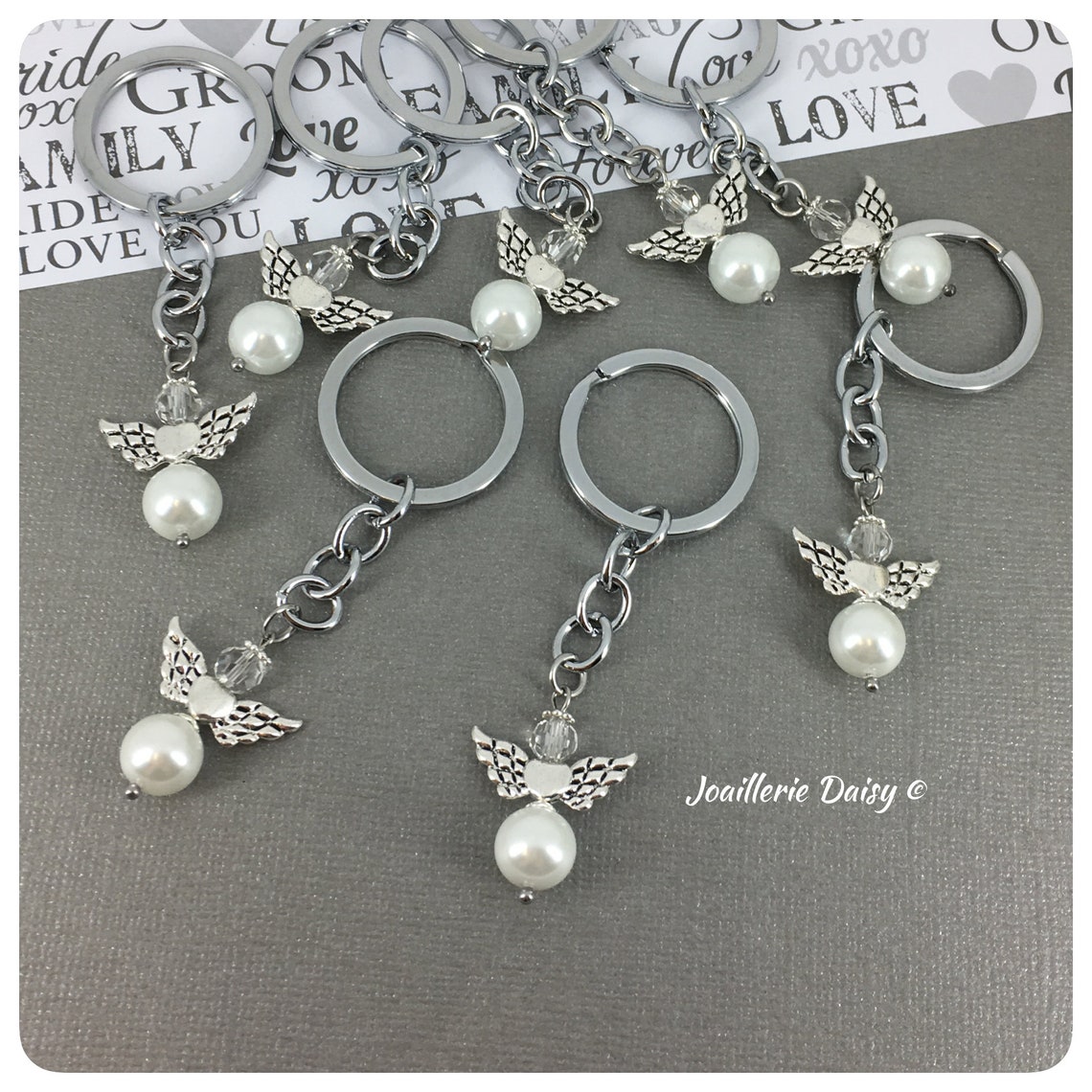Angel Keychain Baby Baptism Gift First Communion Keychain - Etsy