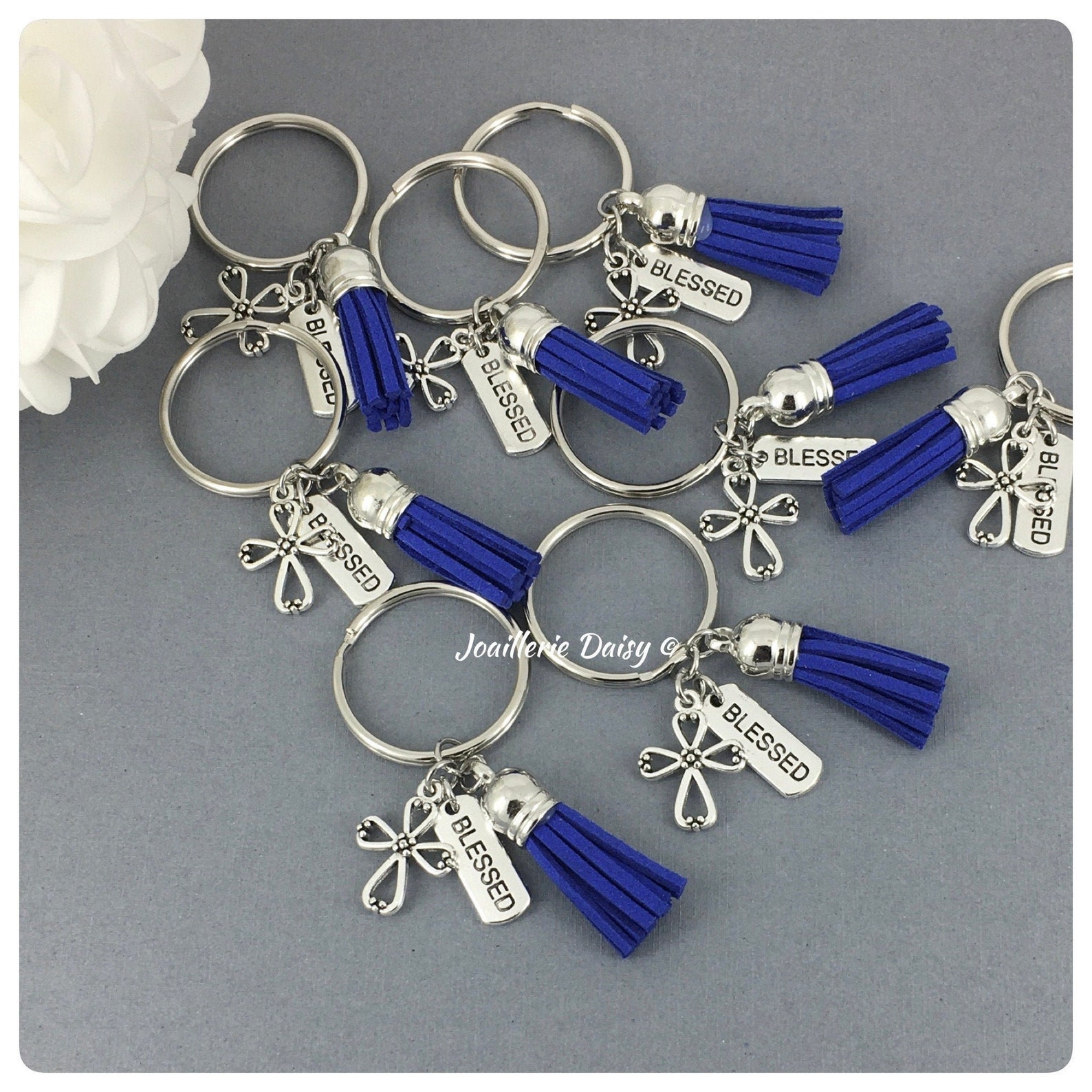 Baptism Tassel Keychain Cross Blessed Keychain First - Etsy Canada