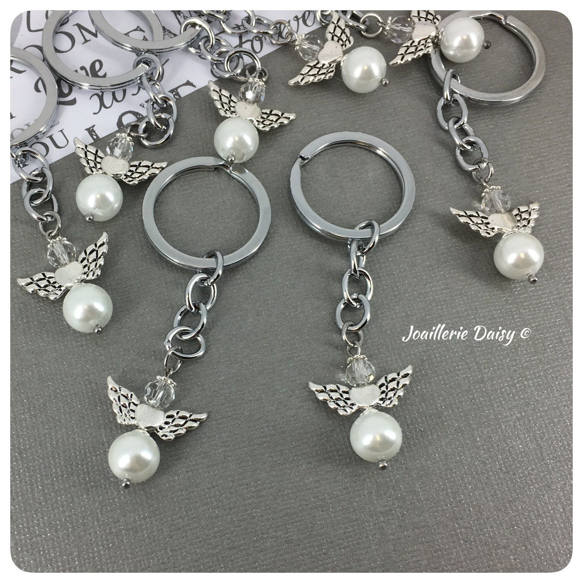 Angel Keychain Baby Baptism Gift First Communion Keychain - Etsy