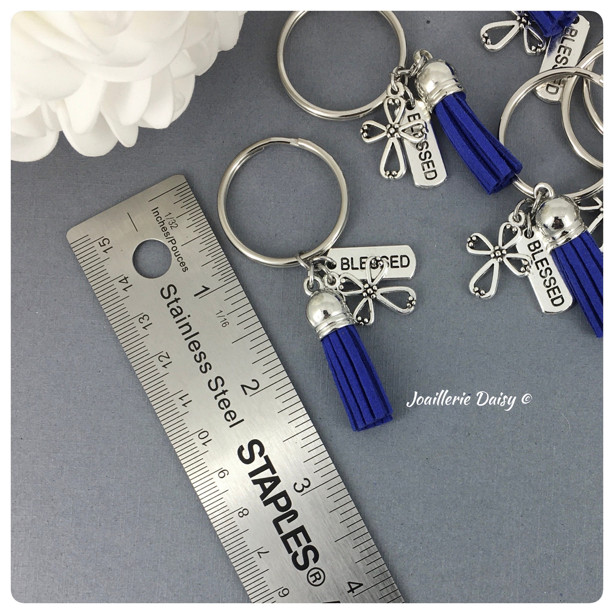 Baptism Tassel Keychain Cross Blessed Keychain First - Etsy Canada