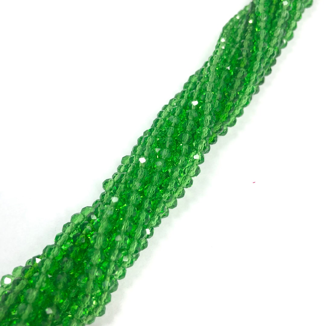3x4mm Small Crystal Rondelles Bright Meadow Green Full 16 Strand, About ...