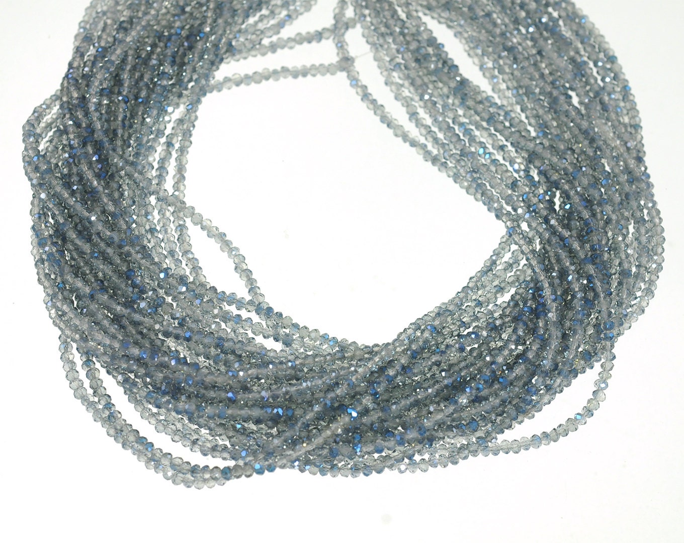 3mm Crystal Rondelles Light Smokey Quartz Gray with Blue | Etsy