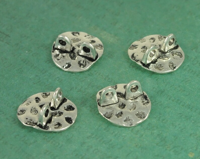 Antique Silver DOUBLE Shank Buttons Round & Deeply Textured - Etsy