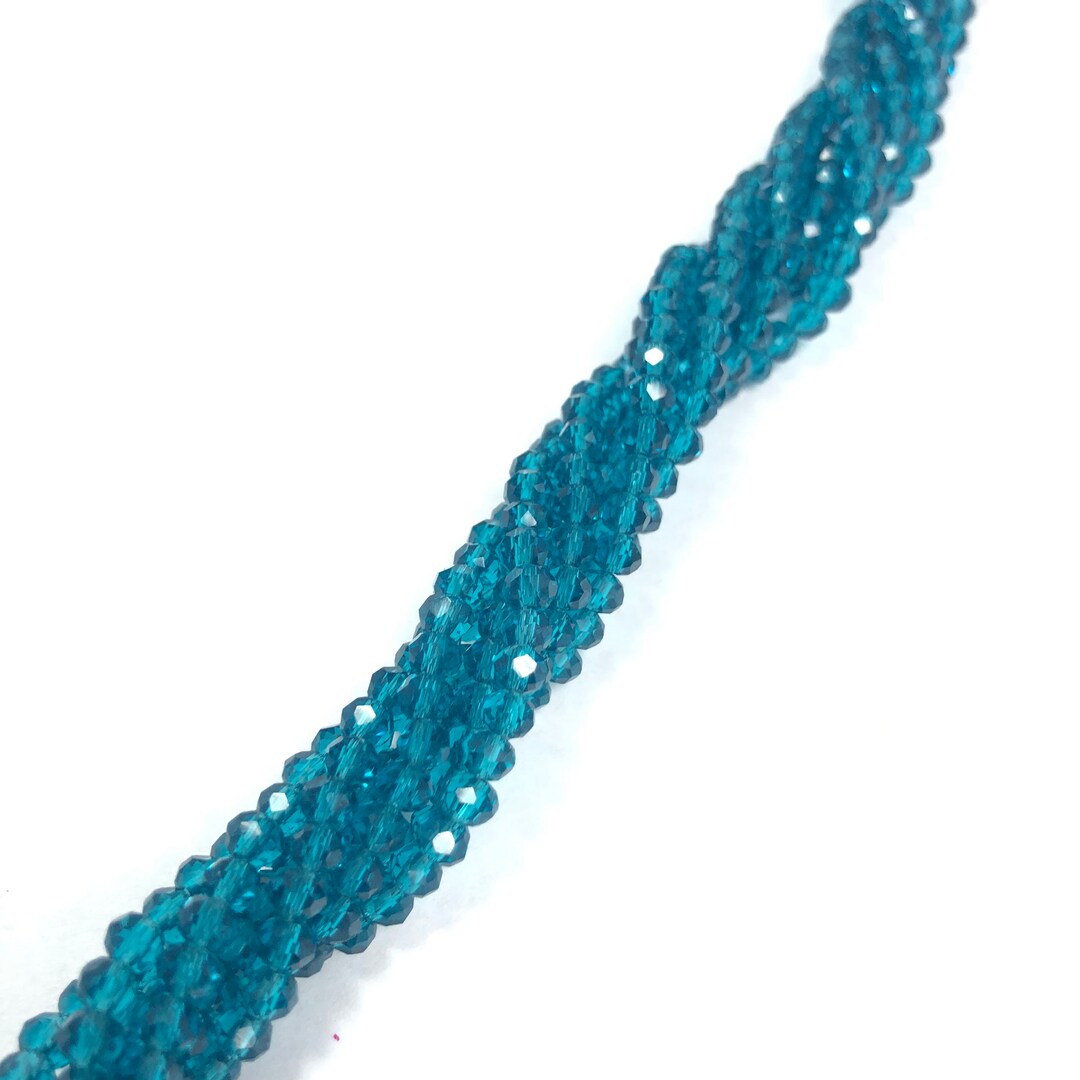2x3mm Small Crystal Rondelles - Bright Reef Blue - Full 16" Strand ...