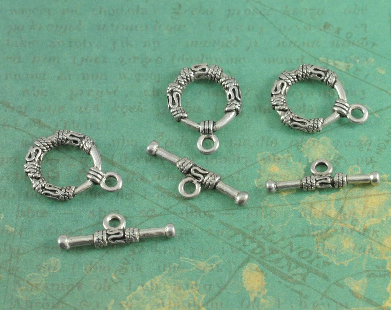 Antique SilverBali Style Toggles Package of 12 Sets | Etsy