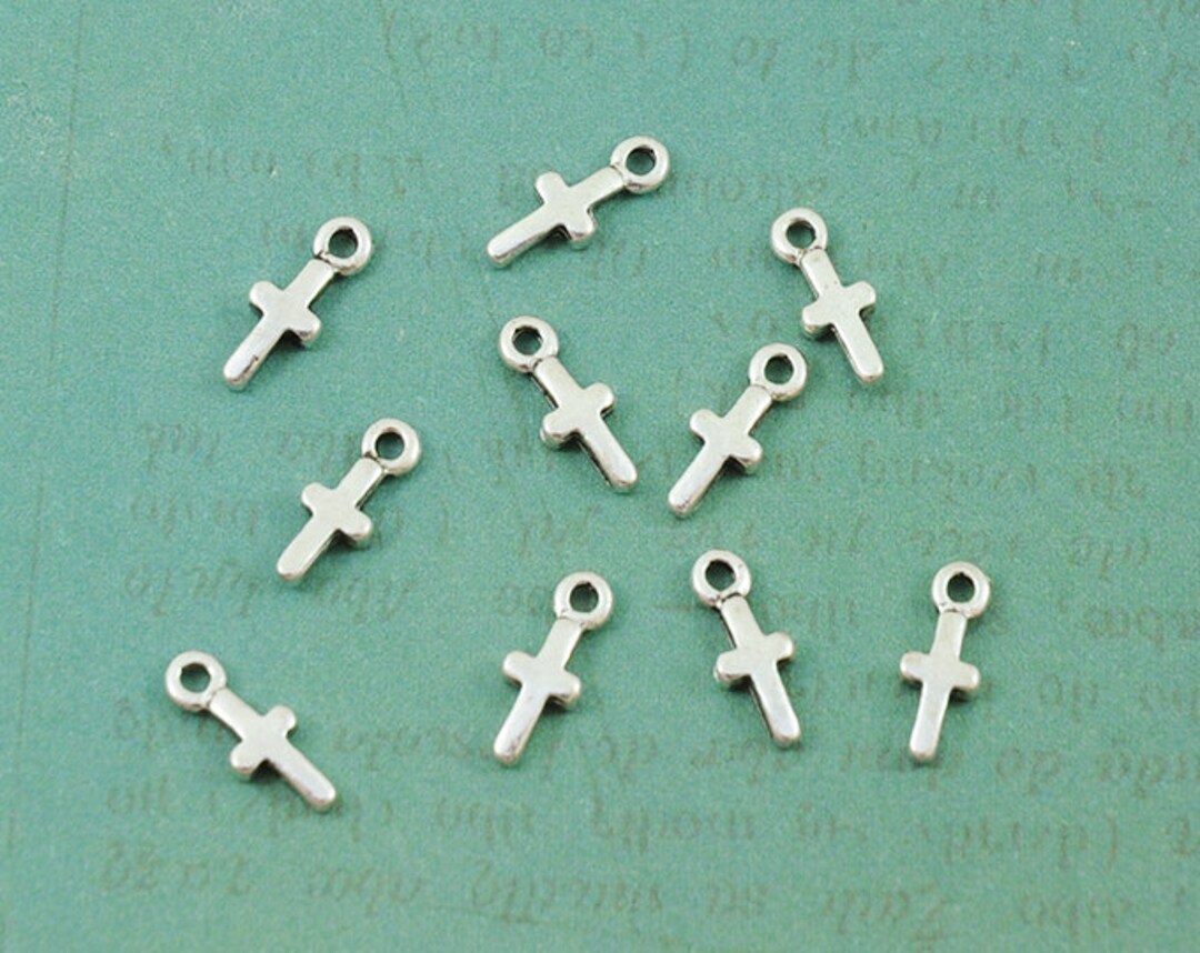 Adorable Small Silver Cross Charms - Package of 10 - Small ...