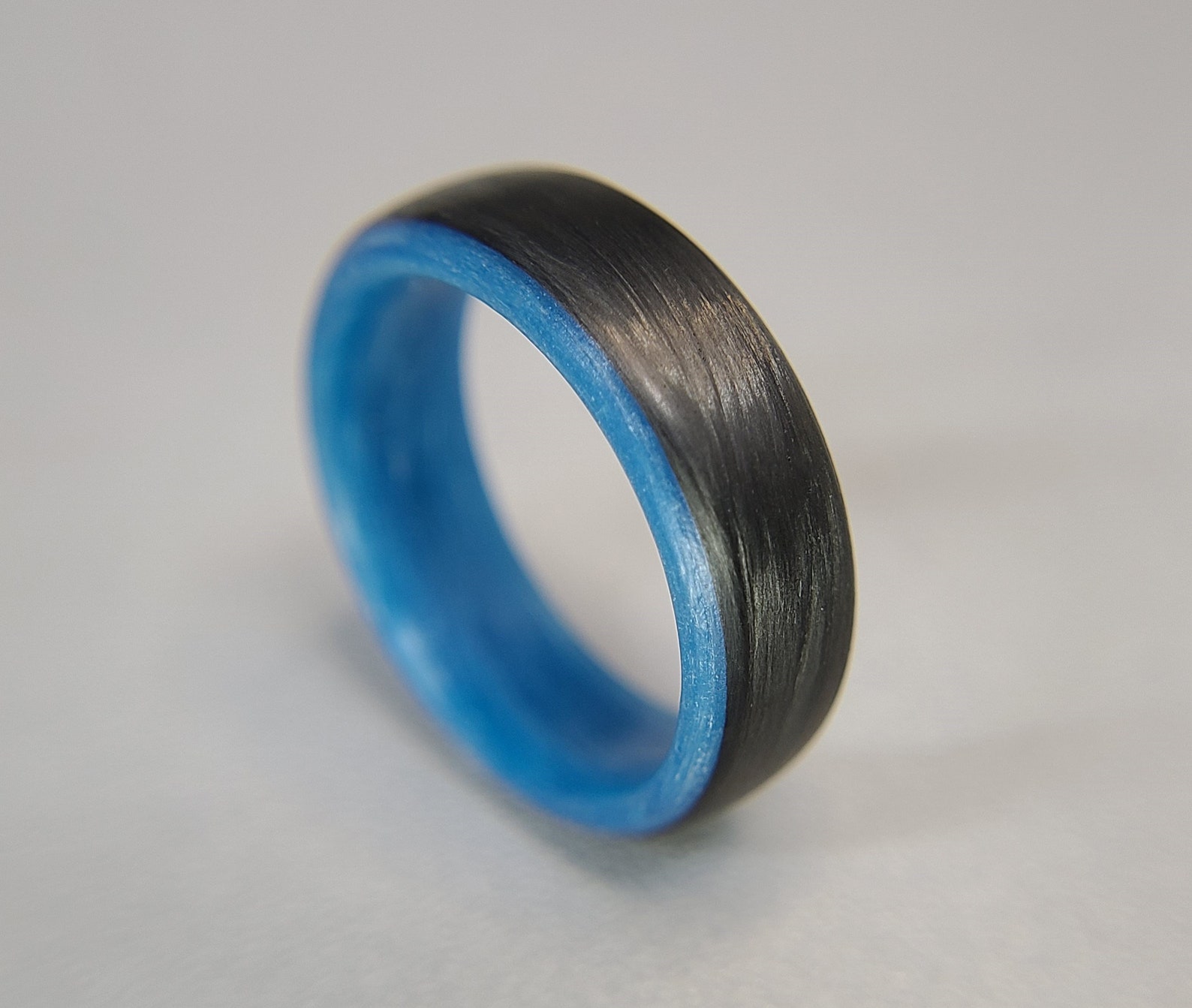 Carbon Fiber Blue Glow Ring - Etsy