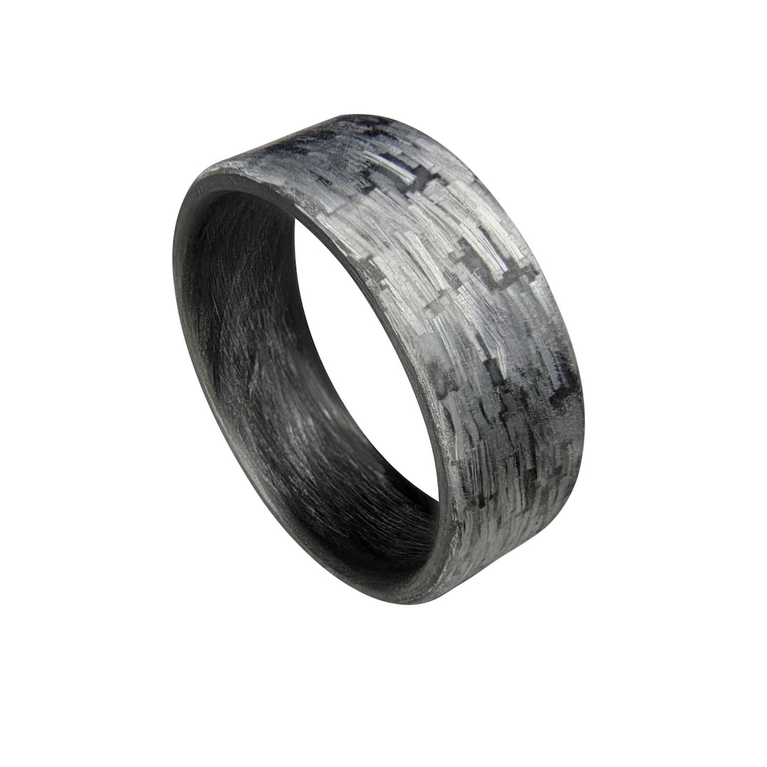 Texalium Silver Ring With Black Carbon Inside - Etsy