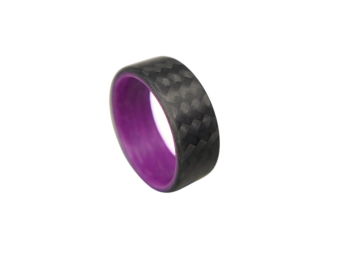 Carbon Fiber Twill Purple Glow Ring - Etsy