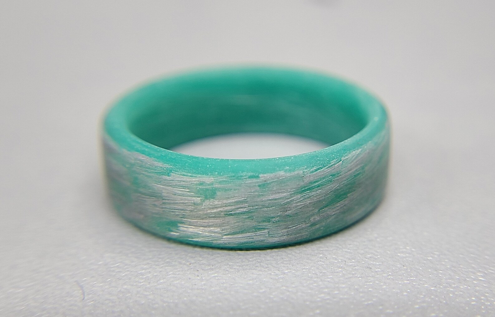 Handcrafted Texalium Glow Ring – Teal Interior, Custom Width - Etsy