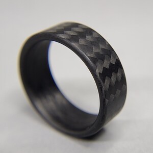 Carbon Fiber Twill Black Wedding Band Matte Finish Handcrafted Multiple ...