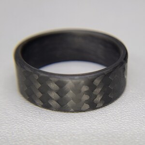 Carbon Fiber Twill Black Wedding Band Matte Finish Handcrafted Multiple ...