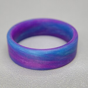 Handcrafted Purple & Blue Swirl Glow Ring - Custom Band Widths - Etsy