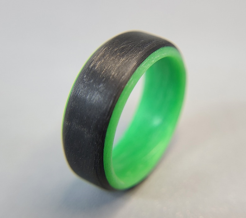 Carbon Fiber Glow Ring-green - Etsy
