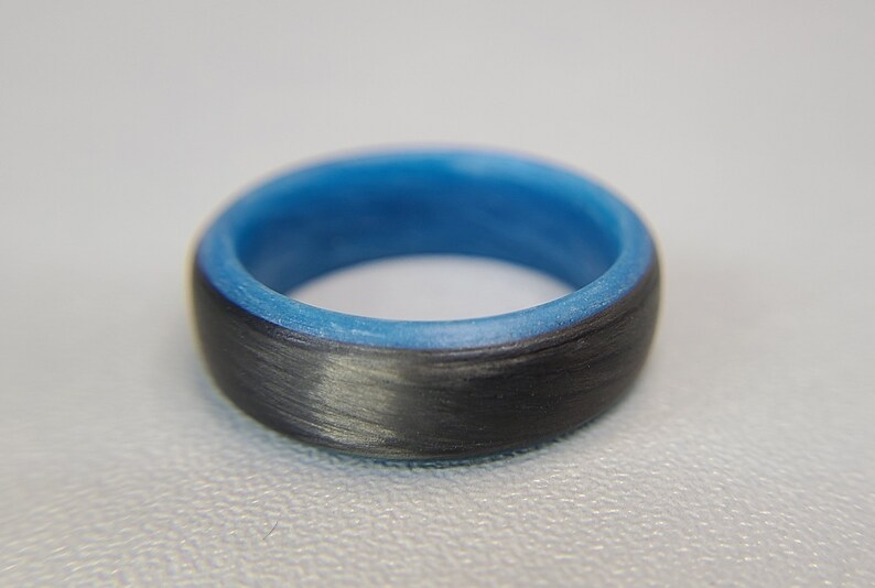 Carbon Fiber Blue Glow Ring - Etsy