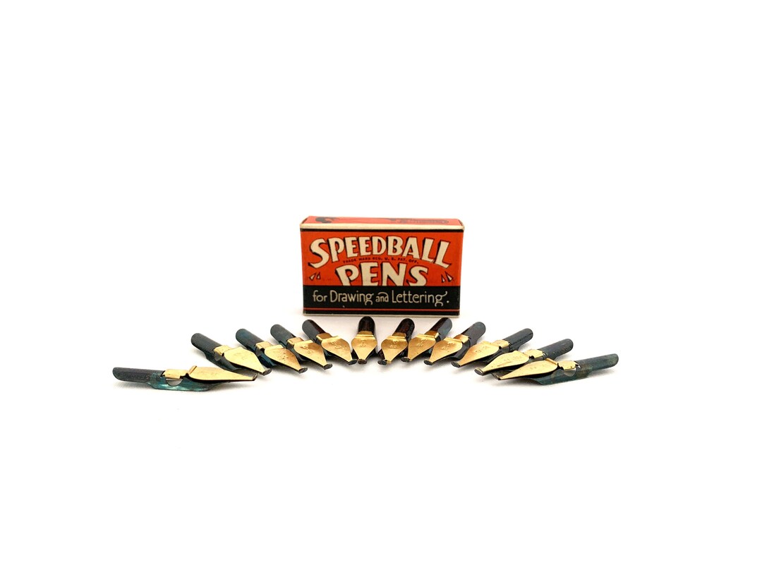 Vintage Speedball Triple Performance Calligraphy Pen Nibs B-2 Round ...