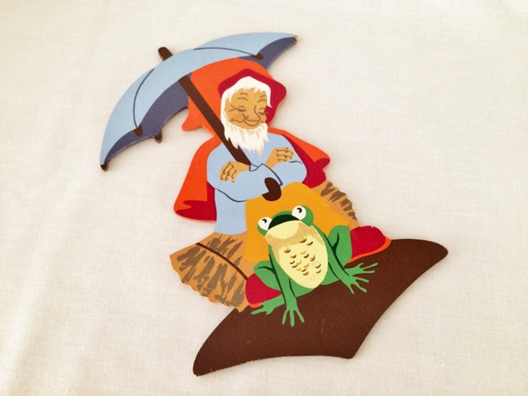 Vintage German Mertens Kunst Fairytale Wood Frog Wall Plaque 'weather ...