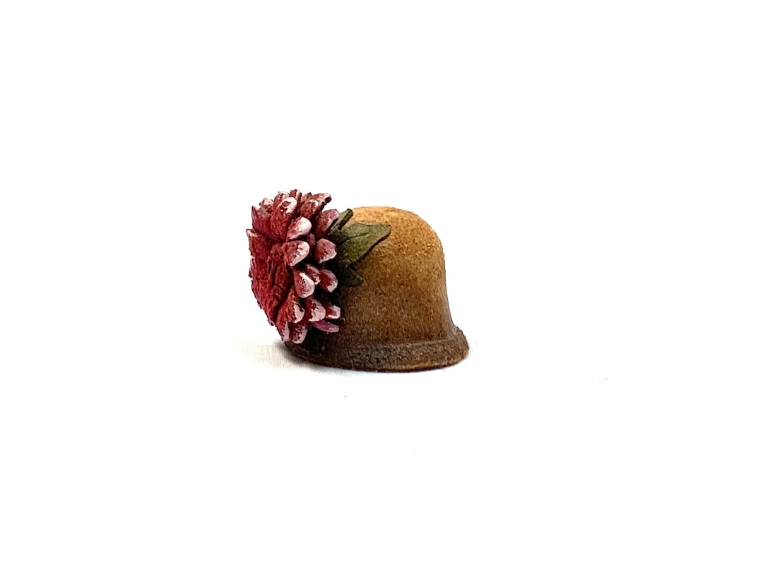 Vintage Leather Birthday Flower Hat Thimble September - Etsy