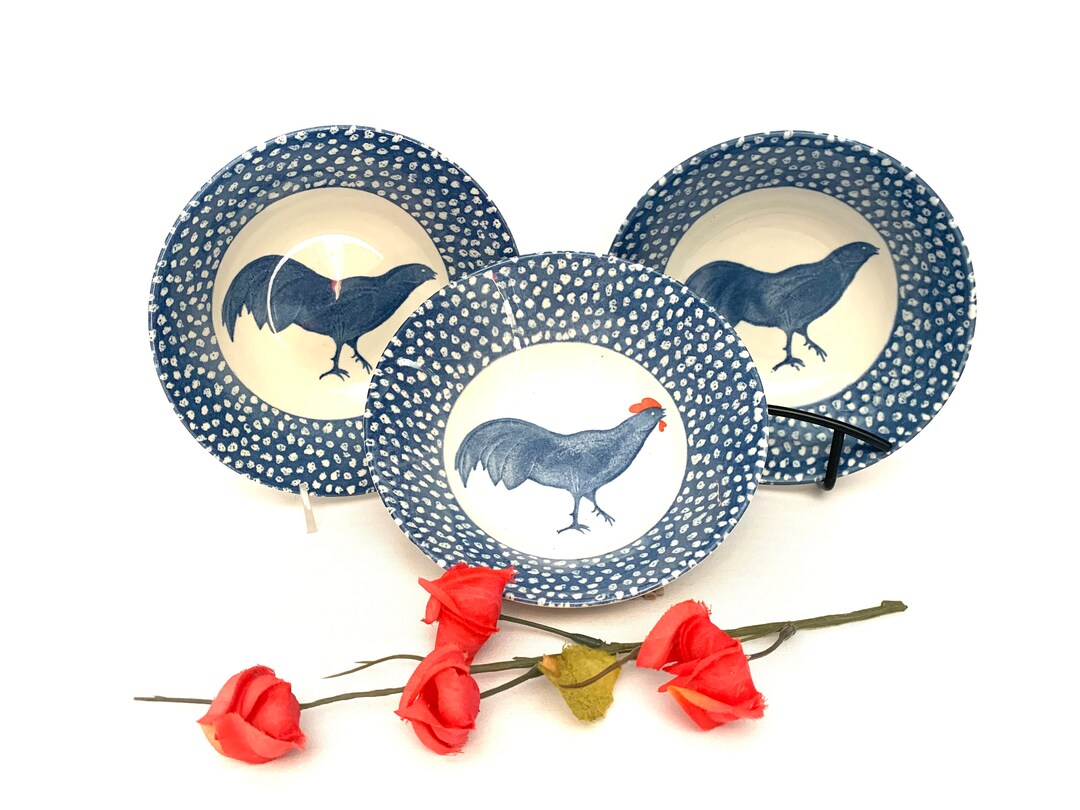 Vintage Burleigh Chanticleer Rooster Chicken Bowl - Alice Cotterell ...
