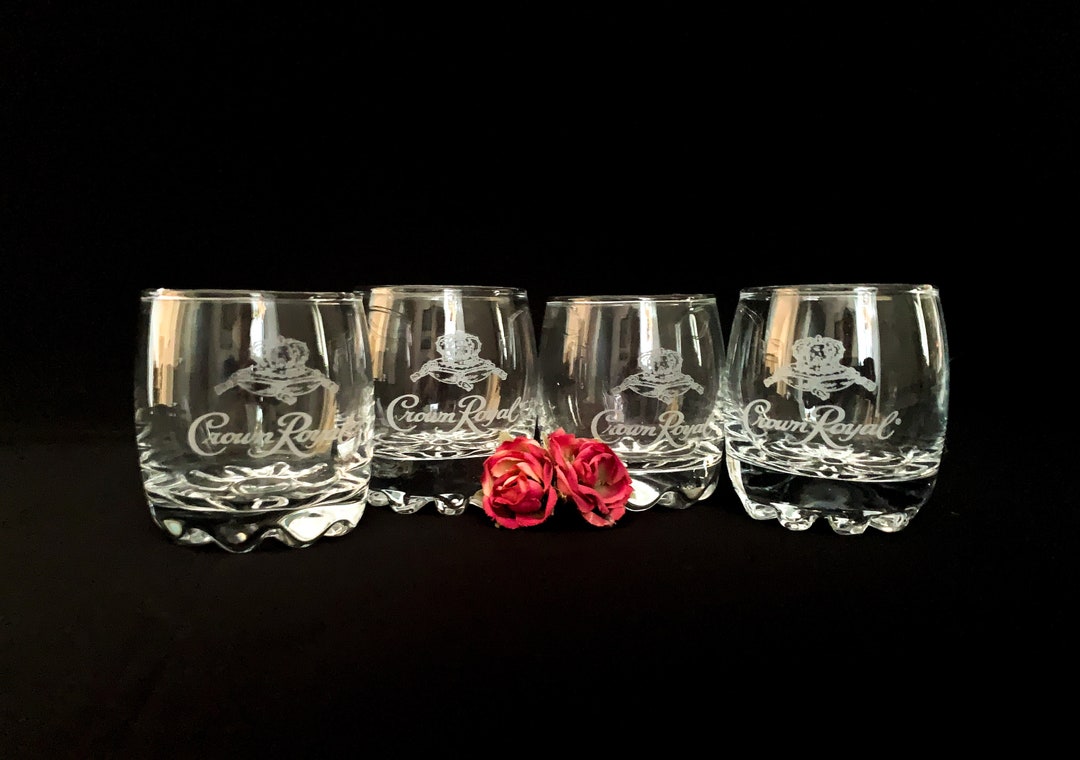 Vintage Crown Royal Etched Whiskey Shot Glasses Bumpy Bottoms - Etsy