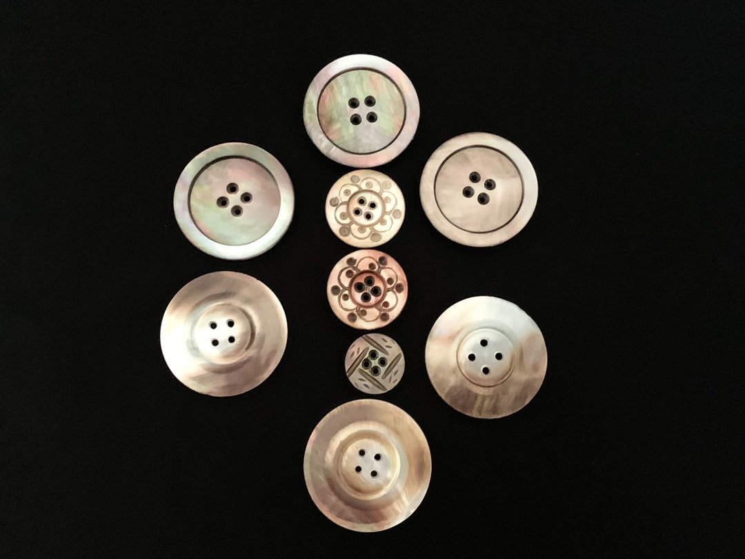 Vintage Carved MOP Abalone Shell Buttons Mother of Pearl Buttons - Etsy
