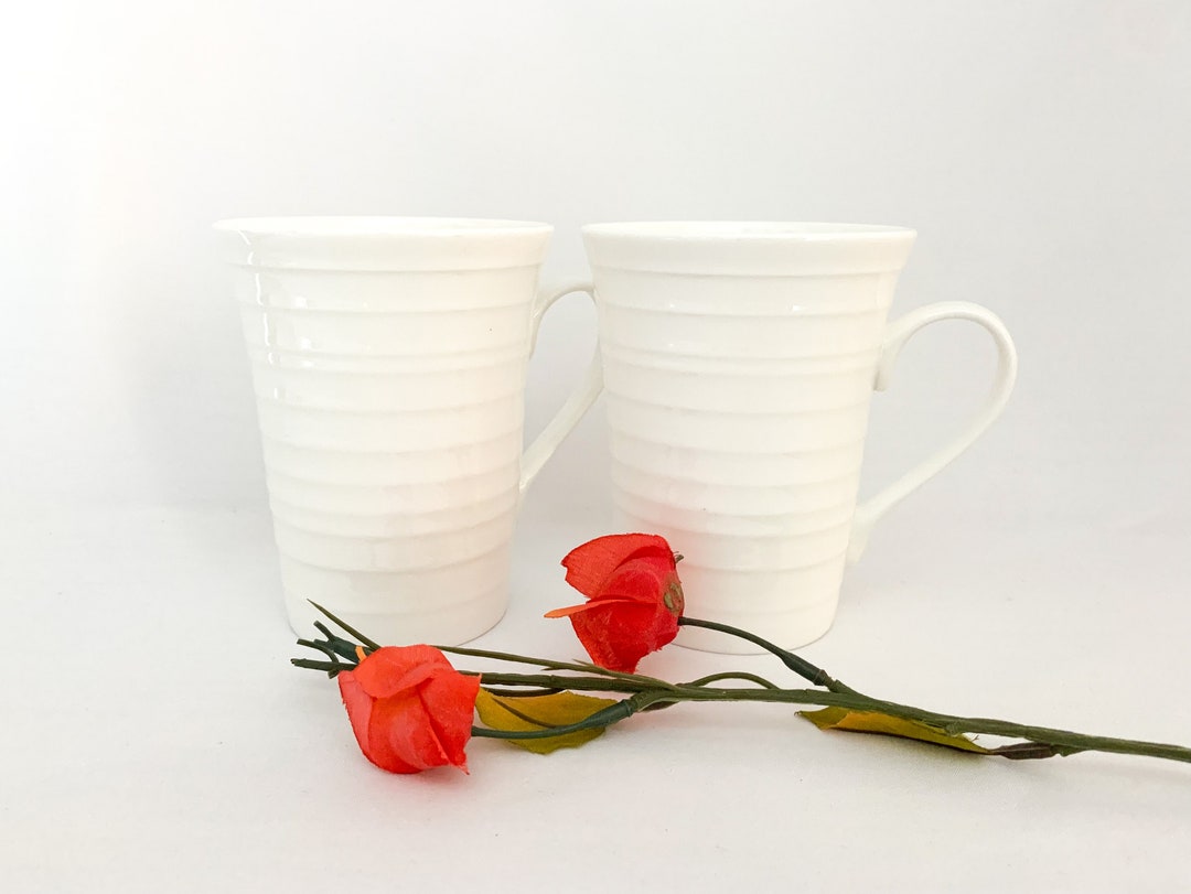 Mikasa Swirl White China Mugs Bone China Mugs - Etsy