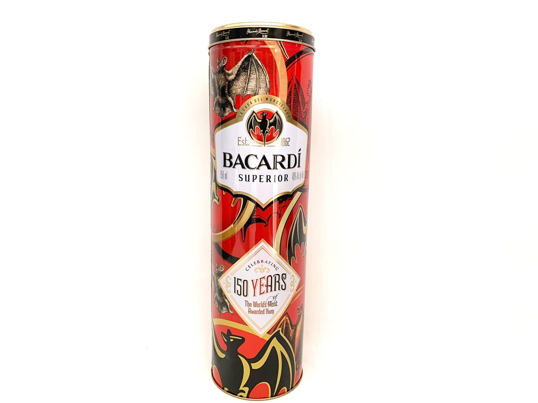 Vintage Bacardi Bat Limited Edition Tin 150 YR. Bacardi Bat Red Black Tin - Etsy Canada