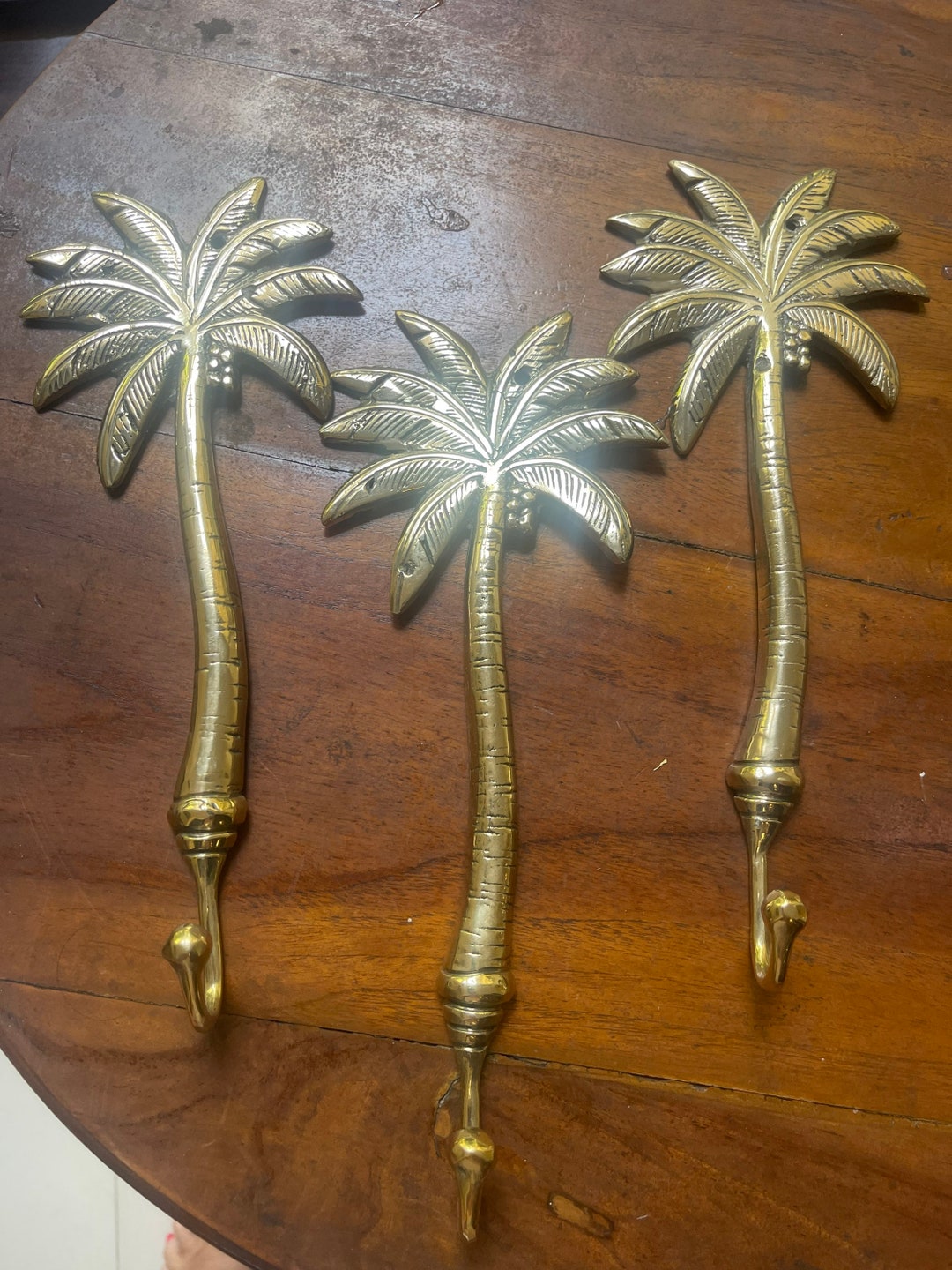 Tall Brass Palm Tree Hooks - Etsy