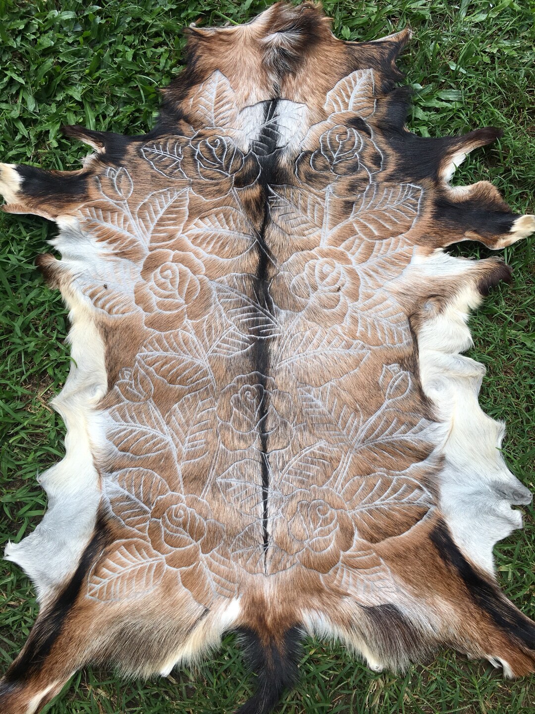 Rose Print Goat Hide - Etsy