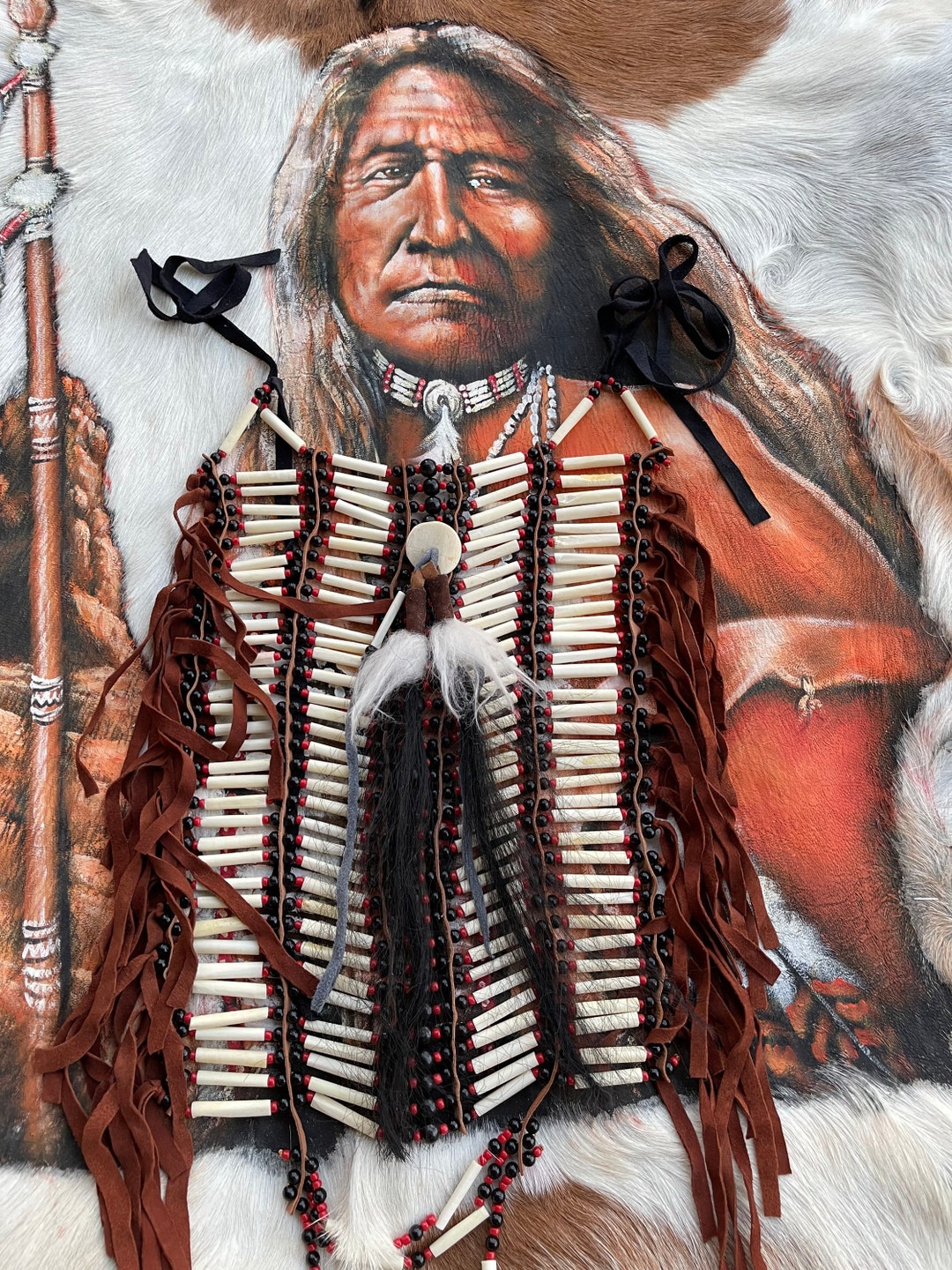 Carved Bone Chest Piece. Native American Indian - Etsy