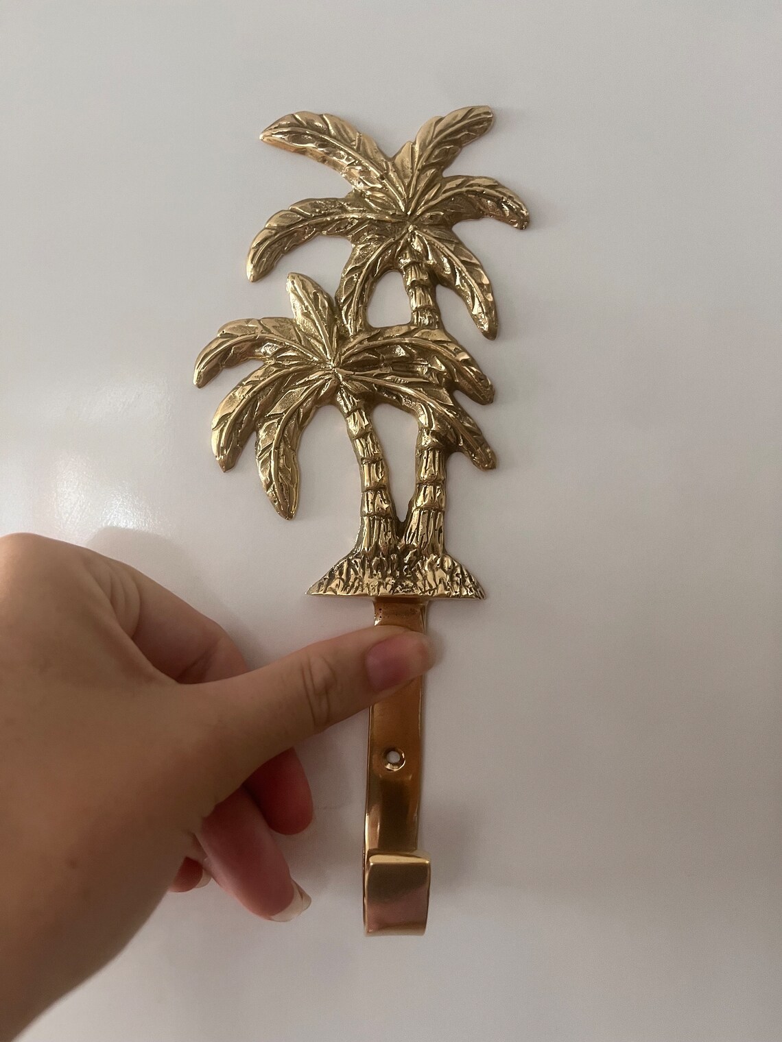 Double Palm Tree Brass Hook - Etsy