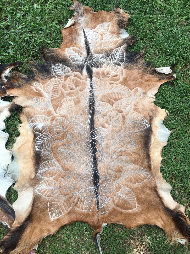 Rose Print Goat Hide - Etsy