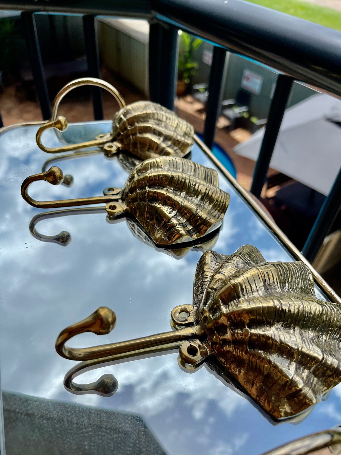 Clam Shell Hooks Brass - Etsy