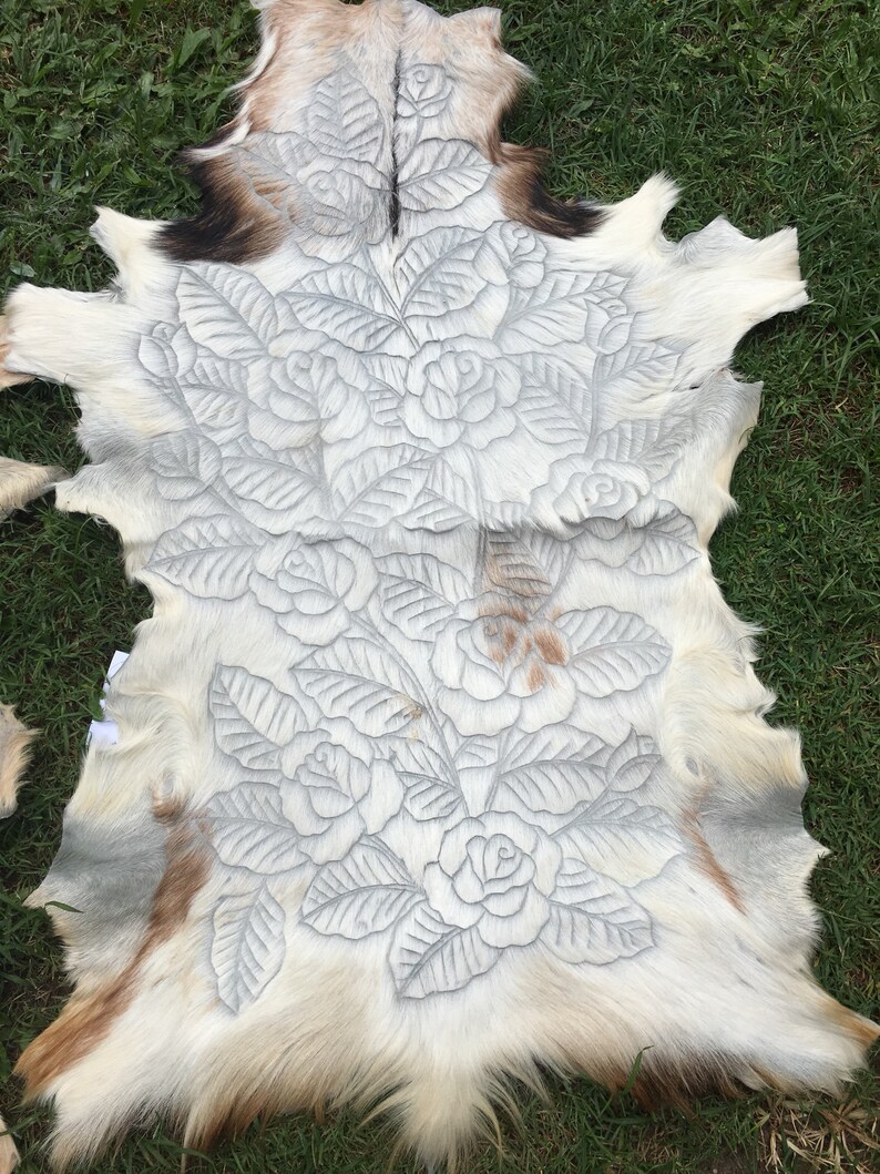 Rose Print Goat Hide - Etsy