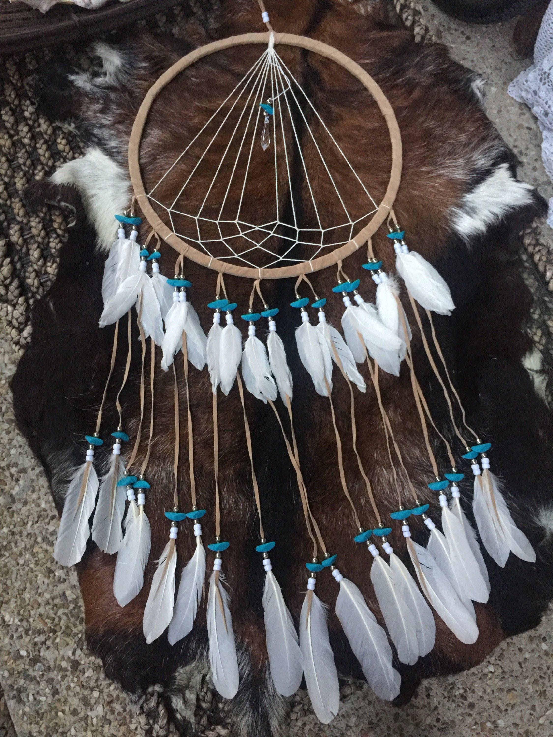 Flying dove crystal dreamcatcher