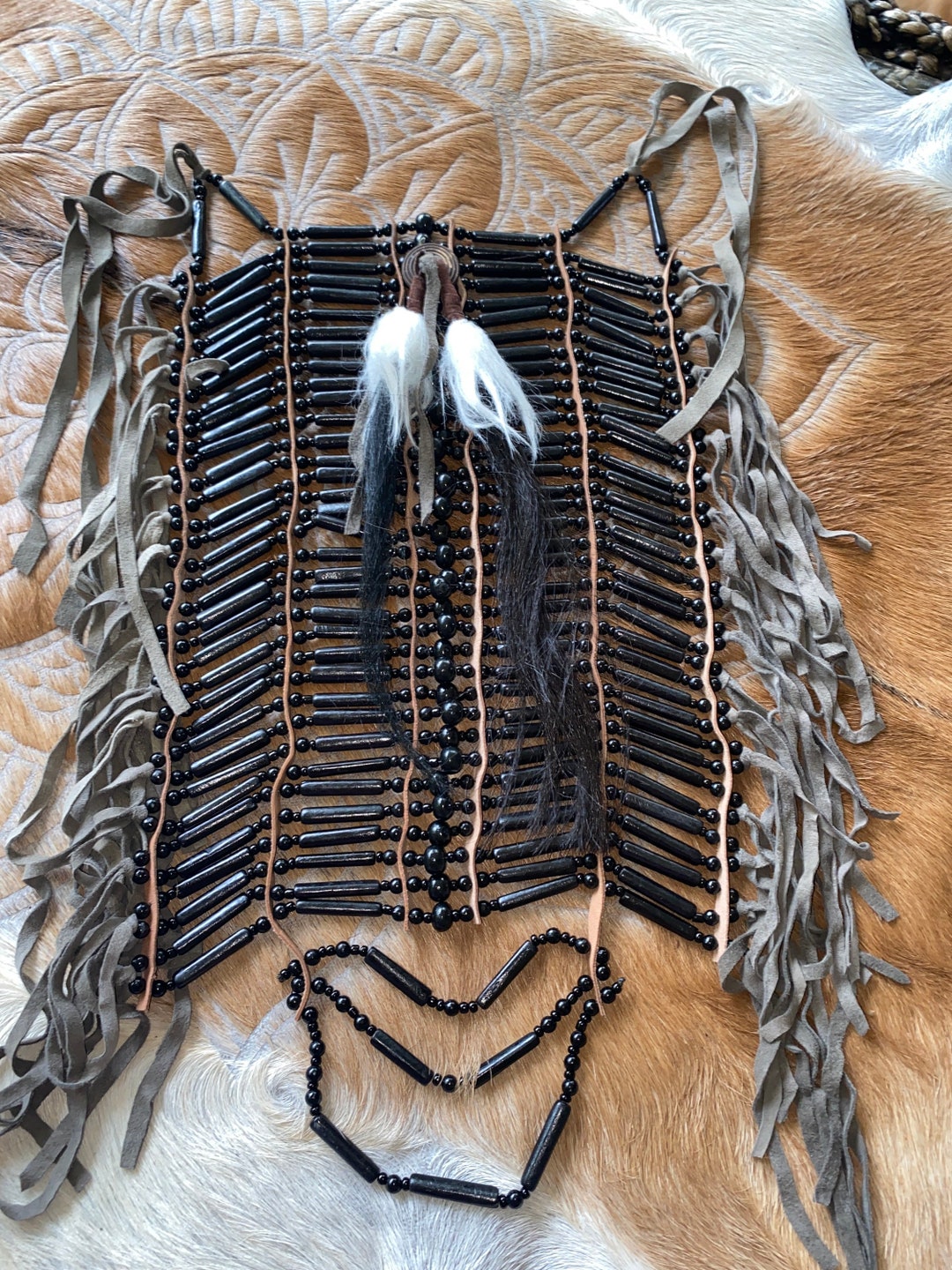 Hand Carved Bone Beaded Chest Plate - Indian Inspired - Etsy