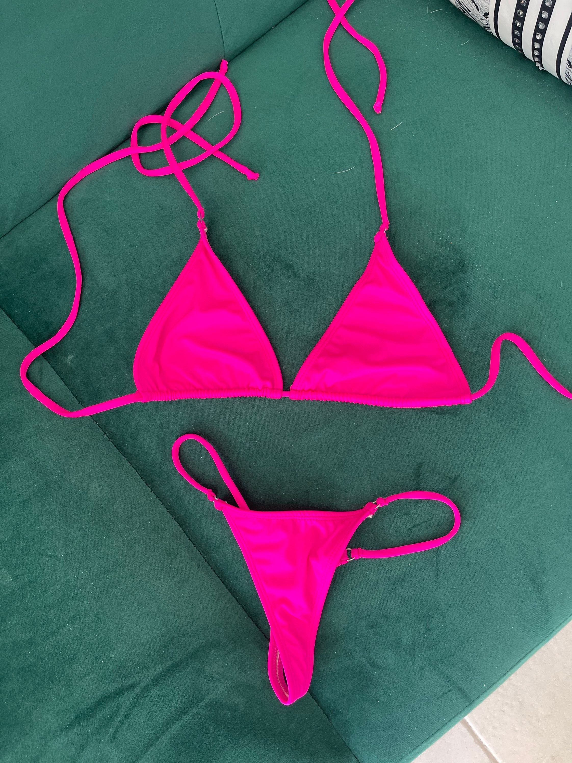 Neon Pink Gstring Thong Bikinis