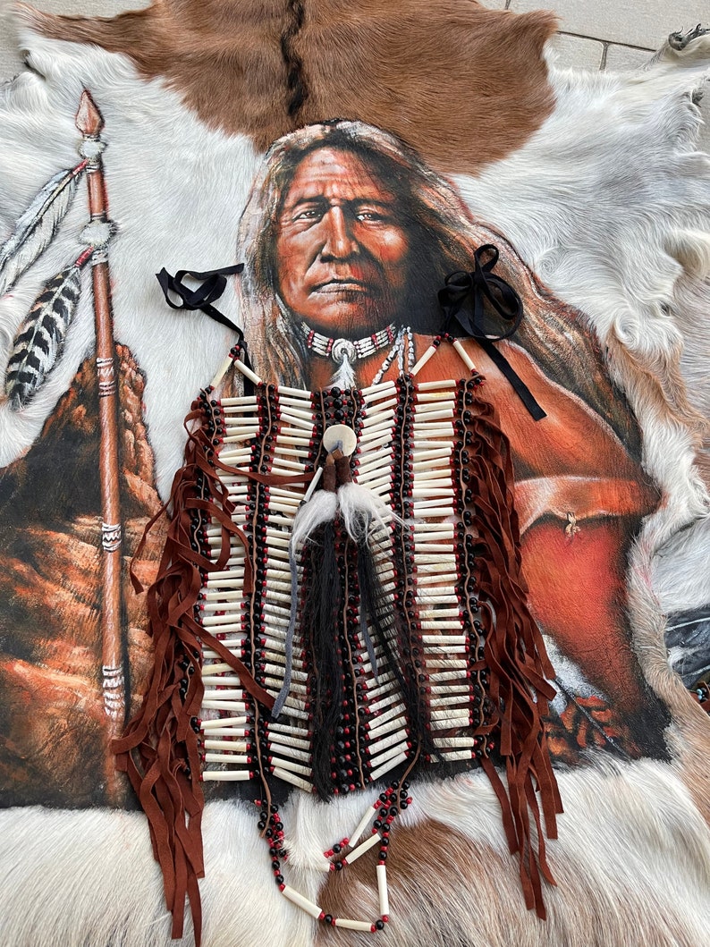 Carved bone chest piece. Native American Indian | Etsy