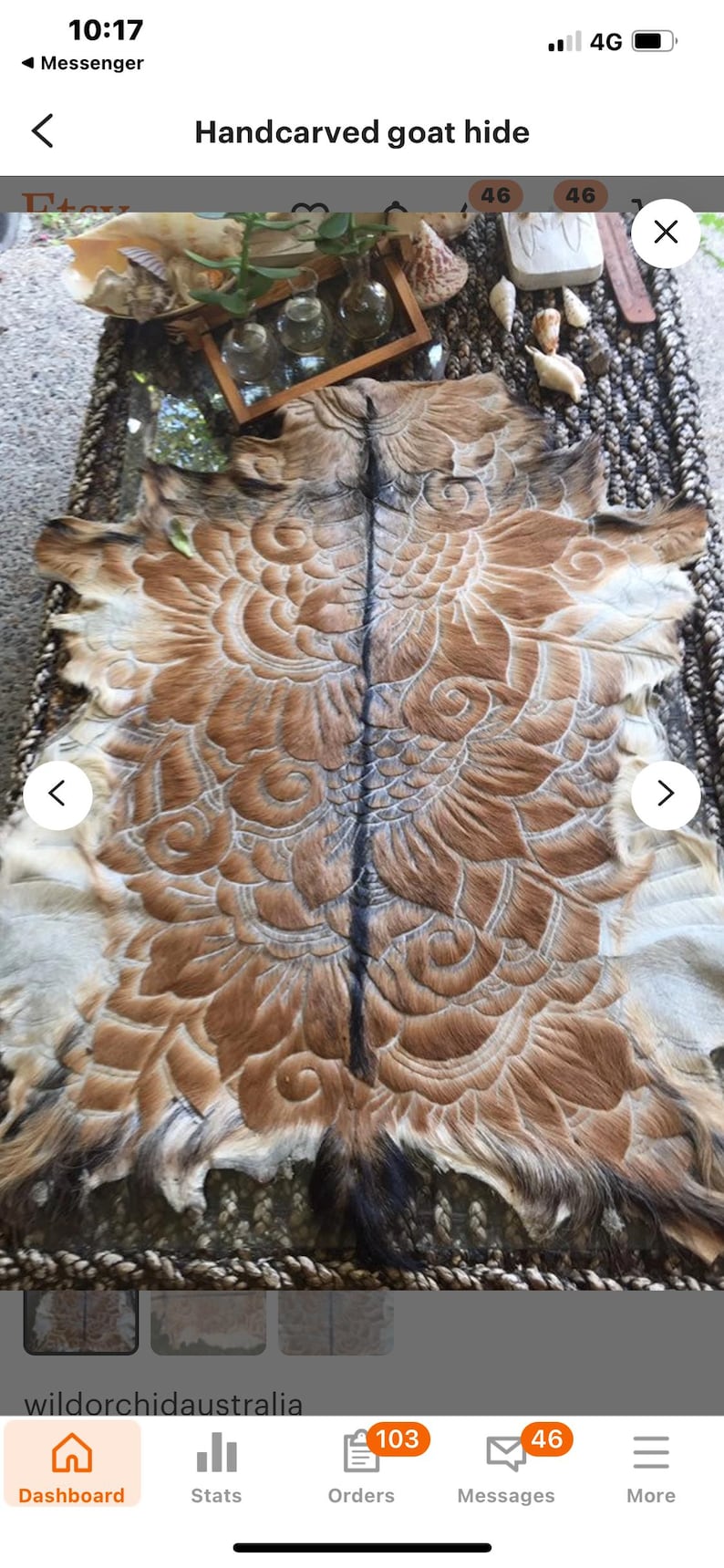 Hand Carved Goat Skin - Etsy