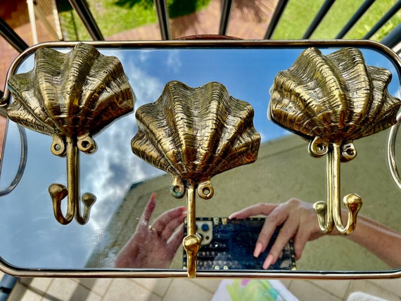 Clam Shell Hooks Brass | Etsy