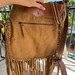 Hand Tooled Toffee Coloured Suede Fringed Bag - Etsy