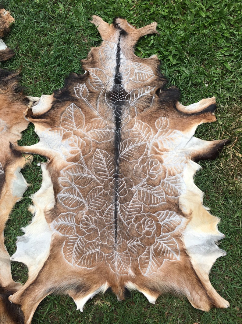 Rose Print Goat Hide - Etsy