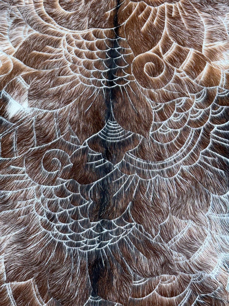 Hand Carved Goat Skin. - Etsy