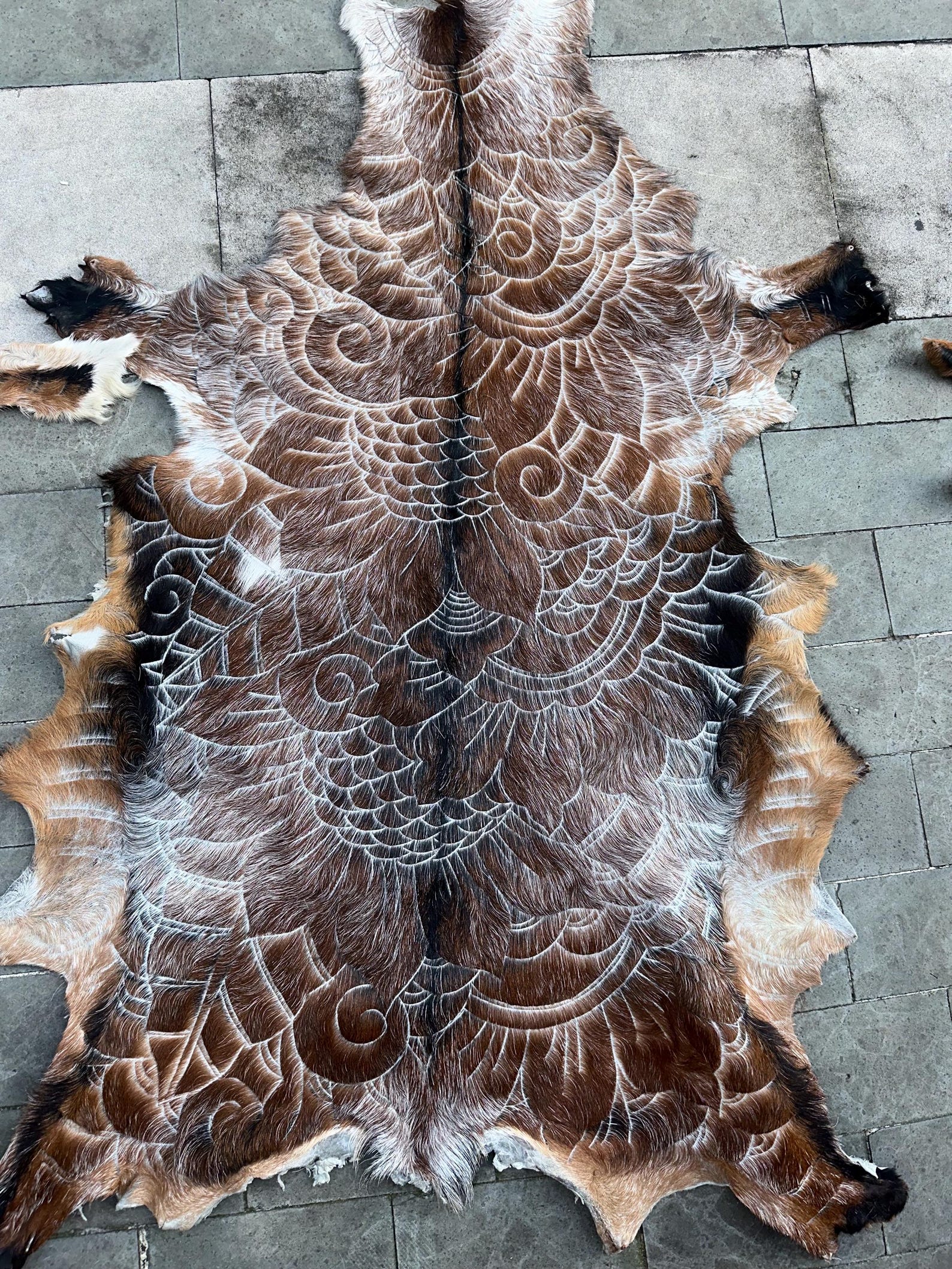 Hand Carved Goat Skin. - Etsy